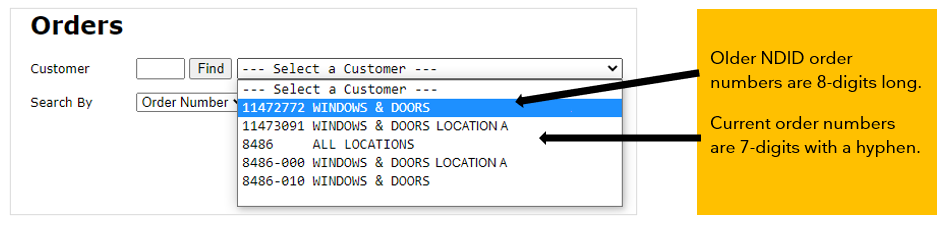 MOS - Searching for Older Orders Purchased through a Distributor