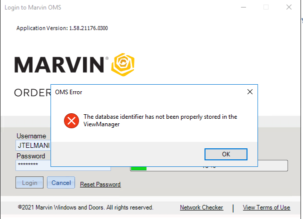 OMS - "The database identifier has not been properly stored in the ...