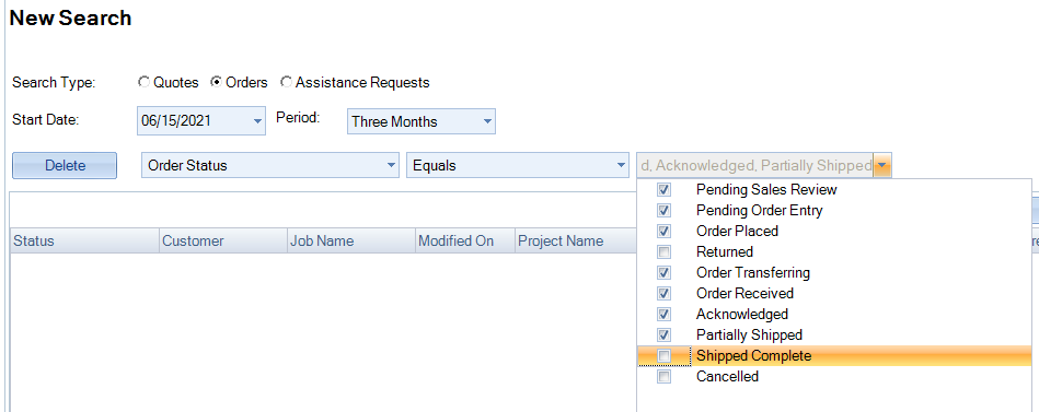 OMS - How to get a list of Open Orders