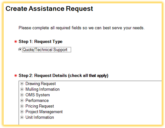 OMS - List of Assistance Request Categories and Sub-Categories